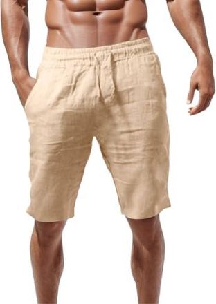 Generic Short d&eacute;t&eacute; d&eacute;contract&eacute; pour homme solide et short pour homme, kaki, 4XL