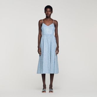 Sandro Robe longue &agrave; sequins