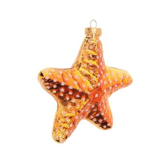 Krebs Glas Lauscha Weihnachtsdekoration/Christbaumschmuck aus Glas - Seestern - Farbe: Mehrfarbig - Gr&ouml;&szlig;e: ca. 10,5 cm