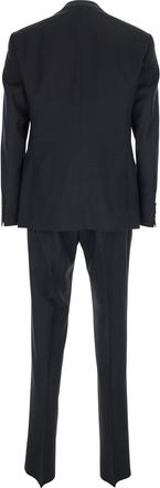 Emporio Armani Mens Suit With Peak Lapel, Black Satin Suits