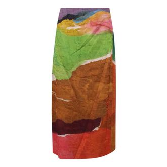 Ulla Johnson Femme, Jupes, Multicolore, Taille: 36 FR Jupe midi en satin froiss&eacute;