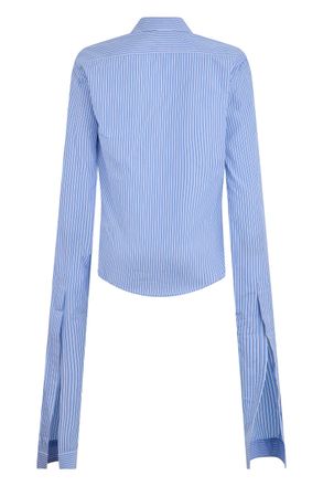 Coperni Womens Striped Long-Sleeve Shirt Light Blue Polyester