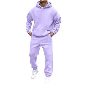 Generic Surv&ecirc;tement Homme Ensemble 2 Pi&egrave;ces Sweats &Agrave; Capuche et Pantalon de Sport Manches Longues Sportswear D&eacute;contract&eacute;e Chaude et Confortable Tenue de Sport