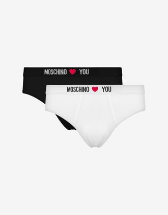 Moschino Ensemble de 2 slips en jersey stretch My Valentine - Noir