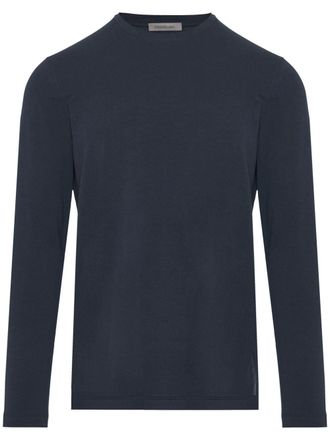 Corneliani sweat en coton &agrave; manches longues - Bleu