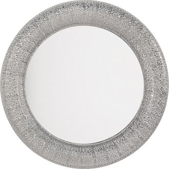 Beliani Stilvoller Spiegel rund Metall 80 x 80 cm silbern Channay