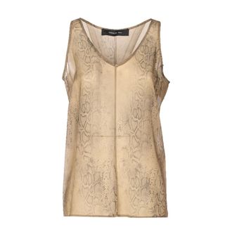 Federica Tosi Femme, Tops, Beige, Taille: 38 FR Canotta Georgette Stampa Pitone