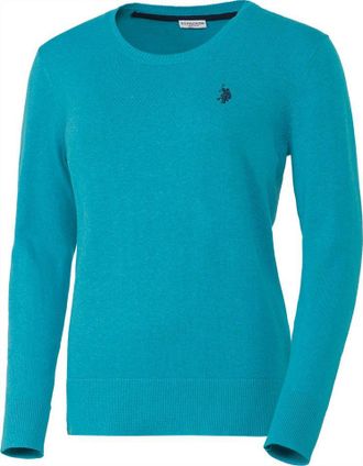 U.S.Polo Association Rundhalspullover Perfekte Passform mit B&uuml;ndchen-Abschluss