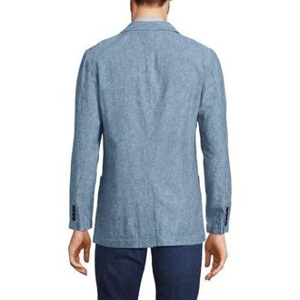 Lands End Leinen/Baumwoll-Sakko, Herren, Größe:60 regular, Blau, Baumwolle/Leinen, by Lands End