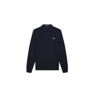 Fred Perry Lang&auml;rmeliges Poloshirt - - Tops - Herren - Blau - S