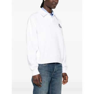 Sporty & Rich Logo-Embroidered Crewneck Sweater - White