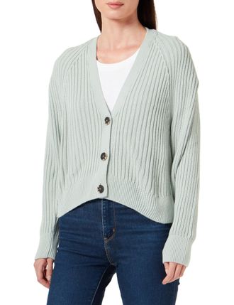 Mavi Stitch Detailed Cardigan; Aqua Gray