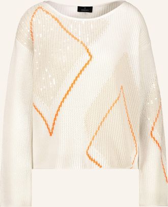 Monari Monari Pullover Mit Pailletten weiss