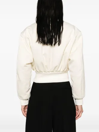 Balenciaga Cropped Bomber Jacket - White