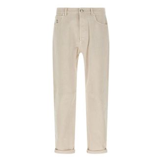 Brunello Cucinelli Homme, Jeans, Beige, Taille: 3XL Pantalon cinq poches Leisure Fit