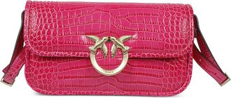 Pinko petit sac à bandoulière à effet peau de crocodile Love Box - Rose
