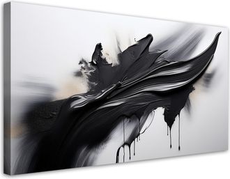 Feeby Bilder - Foto Geschenk - Schwarz-wei&szlig;e Abstraktion - 120x60 1tlg - Leinwandbilder Wohnzimmer - Wandbild &uuml;ber dem Bett - Bild Schlafzimmer - Aesthetic 