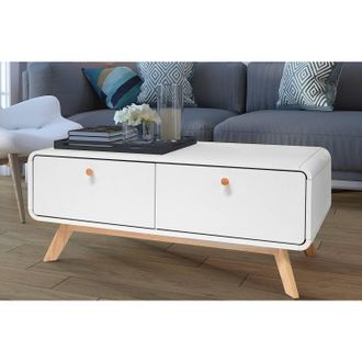 Norrwood home24 TV-Lowboard II Front & Korpus: Spanplatte, beschichtet Gestell: MDF Mitteldichte Holzfaserplatte, beschichtet Weiß/Weiß 100 x 40 x 51cm