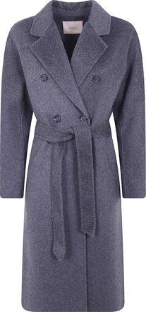 Twin-Set Coat Belted Wrap Coat