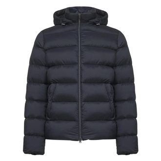 Herno Blaue Daunenjacke mit Abnehmbarer Kapuze - - Jackets - Herren - Blau - 2XL