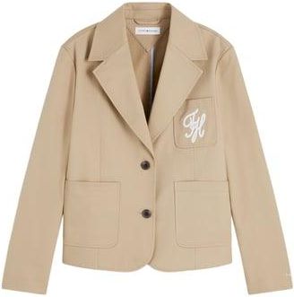 Tommy Hilfiger Blazer court &agrave; logo brod&eacute; en coton