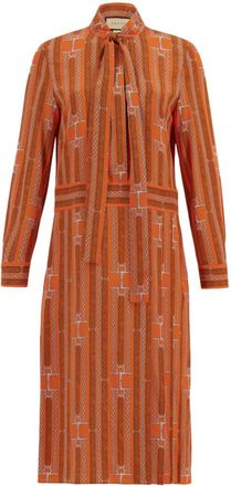 Gucci Midikleid mit grafischem Print - Orange