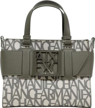 A|X Armani Exchange Femme, Sacs, Vert, Taille: ONE Size Sac fourre-tout moyen avec d&eacute;tail contrastant
