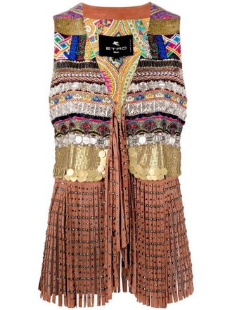 Etro gilet à franges - Rose