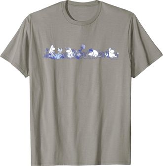 Moomin Mumin Moomintroll und Co in der Natur, Blaudruck T-Shirt