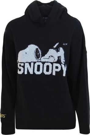 Sun 68 Femme, Sweatshirts et sweats à capuche, Noir, Taille: 40 FR Sweat à capuche noir Peanuts Logo Snoopy sequins