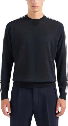 Emporio Armani Homme, Pulls, Noir, Taille: 2XL Pull en laine vierge ras&eacute;e avec aigle jacquard