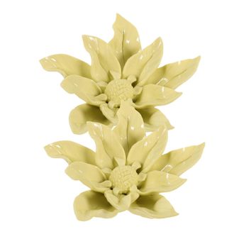 Aboofan 2st&uuml;cke Keramikblumen-wandbeh&auml;nge Wanddekoration H&auml;ngeaccessoire Exquisit Langlebig Realistische Blumen F&uuml;r Zimmer Valentinstag Muttertag Thanksgiving