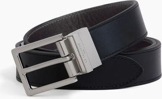 Le Tanneur Wendbarer Herreng&uuml;rtel mit rechteckiger Schnalle aus glattem Leder