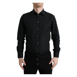 Dolce & Gabbana Luxuri&ouml;ses Schwarzes Slim Fit Hemd - - Shirts - Herren - Schwarzk - XS