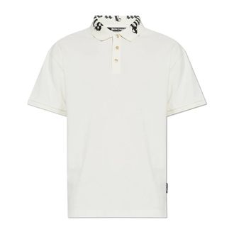 Palm Angels Logo Polo Shirt - - Tops - Herren - Beige - M
