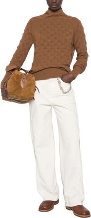 Ermanno Scervino Femme, Pulls, Brun, Taille: 40 FR Col roul&eacute;s