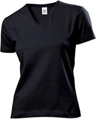 Stedman Apparel Damen Regular Fit T-Shirt Classic-T V-neck/ST2700, Schwarz - Black Opal, Gr. 44 (Herstellergr&ouml;&szlig;e: XXL)