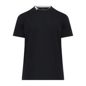 Dolce & Gabbana Logo Patch T-Shirt - - Tops - Herren - Blau - 2XL