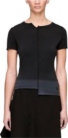 adidas Femme, Tops, Noir, Taille: 40 FR Y-3 Dip Dye Fitted Tee