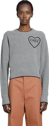 Chlo&eacute; Wool Knit Cropped Sweater