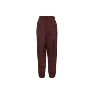 Elisabetta Franchi Hochtaillierte Hosen mit Rei&szlig;verschluss und Markendetail - - Trousers - Damen - Rot - M