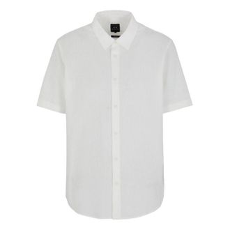 A|X Armani Exchange Hemd f&uuml;r Herren, Punkt Kragen, Regul&auml;r (Naturwei&szlig;)