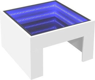 Generic Couchtisch mit Infinity-LED, Beistelltisch, Wohnzimmertisch, Kaffeetisch, Stubentisch, Sofatisch Modern f&uuml;r Wohnzimmer/B&uuml;ro(Grau Sonoma 70x50x30 cm) (
