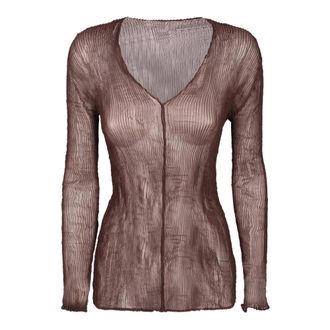 Issey Miyake Damen, Oberteile, Braun, MGr&ouml;&szlig;e