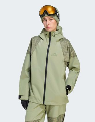 adidas Terrex xperior Hybrid Primeknit climaproof+ Jacke in Zeltgr&uuml;n
