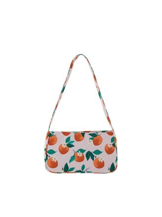 Pieces Damen Pcmina Shoulder Bag D2d Schultertasche, Ballerina/Detail:orange Aop, Einheitsgröße EU