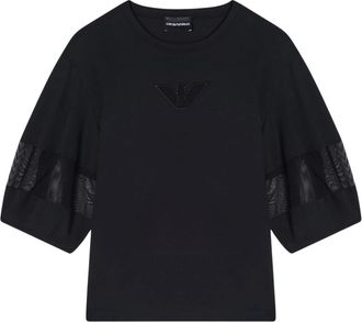 Emporio Armani Femme, Blouses et Chemises, Noir, Taille: 38 FR Af13318.Uc001 Top en jersey