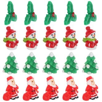 DOITOOL DOITOOL 20st&uuml;cke Mini-schneemann-Ornament aus Kunstharz Weihnachtsmann-Dekoration Schneemanndorf-Accessoire Miniatur-weihnachtsfiguren Bastelartikel W