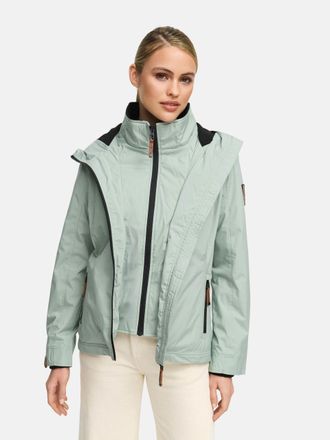 Marikoo Damen Übergangsjacke Erdbeere mit Doppelkragen & Fleece-Innenfutter