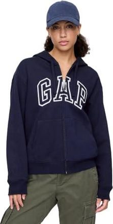GAP Gap Sweat-Shirt à Capuche zippé avec Logo pour Femmes, Bleu Marine Uniforme II, L